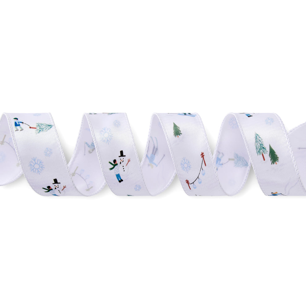 Alpine Cheer Wired Ribbon - Alpine Cheer Skiers - 10 Yards - #40 - Cas ...