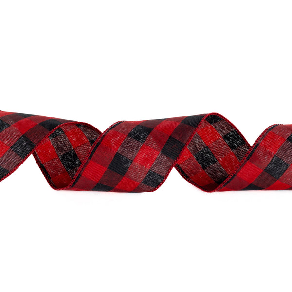 Buffalo Plaid Ribbon – #9 & #40 (50 Yards) Red/Black – 46 & Spruce ...